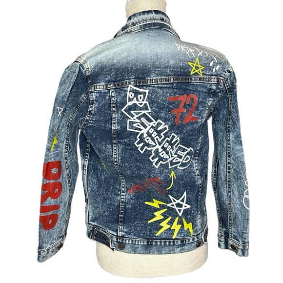 Fwrd Denim | Jackets & Coats | Fwrd Graffiti Denim Jacket Lg Hip Hop ...